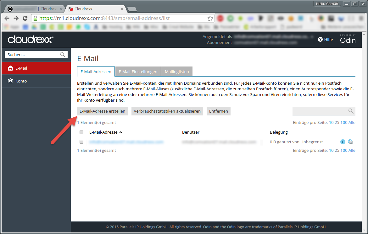 E-Mail Adresse erstellen : Support